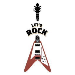 Lets Rock Guitar Quote Badge PNG & SVG Design For T-Shirts