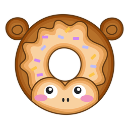 Monkey Donut Kawaii PNG & SVG Design For T-Shirts