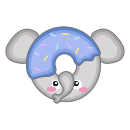 Elephant Donut Kawaii PNG & SVG Design For T-Shirts