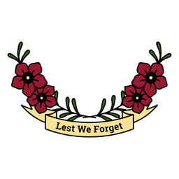 Anzac Day Rose Wreath Badge PNG & SVG Design For T-Shirts