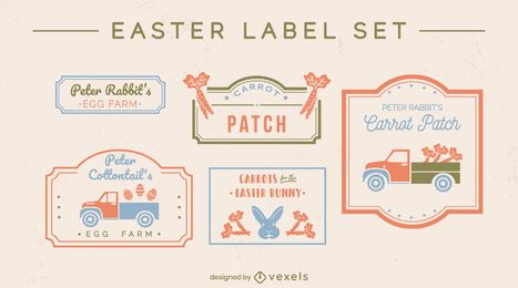Easter Holiday Seasonal Label Set Vector Download