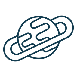 Simple Planet With Ring Geometric Stroke PNG & SVG Design For T-Shirts