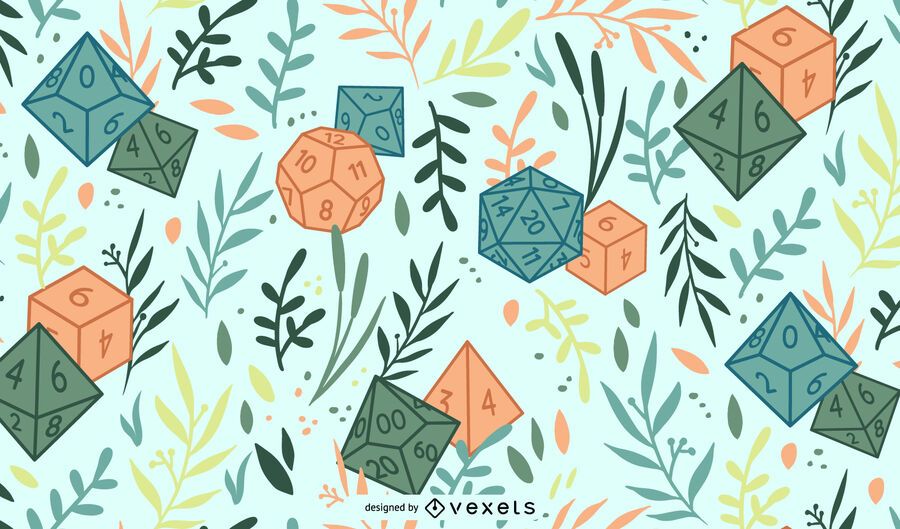 RPG Polyhedral Dice Pattern Design - Vector Download