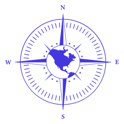 Blue Compass Filled Stroke PNG & SVG Design For T-Shirts