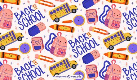 Cute Back To School Pattern Design Vector Download