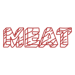 Meat Letters Stroke PNG & SVG Design For T-Shirts