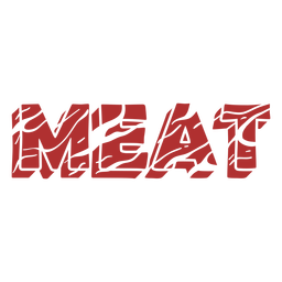 Raw Meat Word Cut Out Transparent PNG & SVG Vector