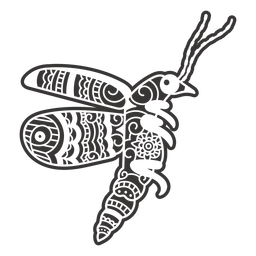 Flying Bug Mandala Style Cut Out PNG & SVG Design For T-Shirts