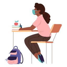 Sitting Student Semi Flat Transparent PNG & SVG Vector