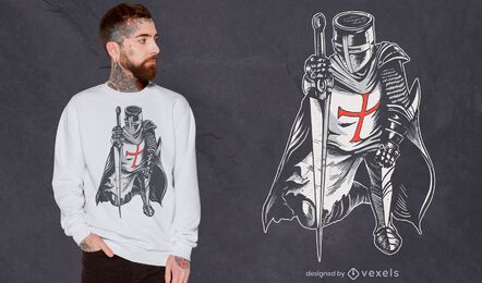 Warrior Knight In Armour T-shirt Design Vector Download