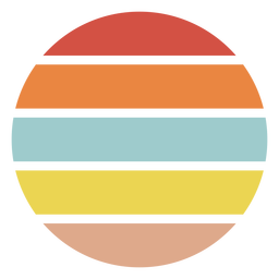 Colorful Retro Sunset Circle PNG & SVG Design For T-Shirts