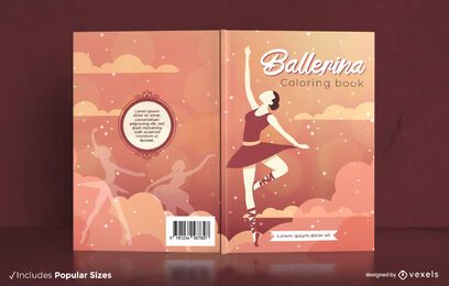 Coloring Book Ballerina Dancer Cover Design Vector Download