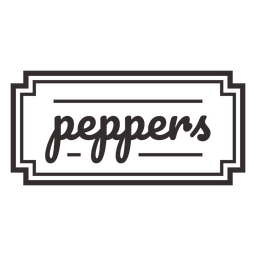 Peppers Text Lettering Label Stroke PNG & SVG Design For T-Shirts