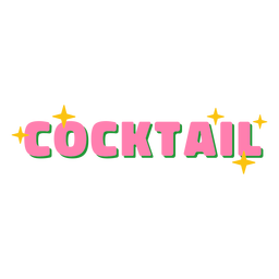 Cocktail Text Label Lettering PNG & SVG Design For T-Shirts