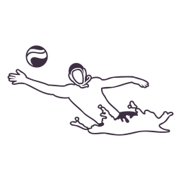 Waterpolo Player Reaching Ball Filled Stroke PNG & SVG Design For T-Shirts