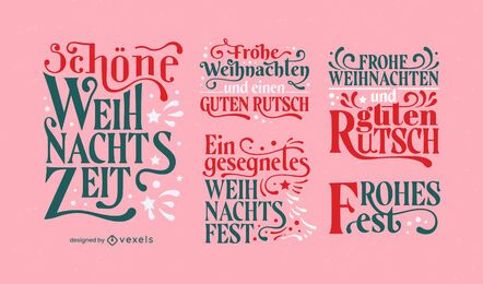 Christmas Holiday German Lettering Set Vector Download