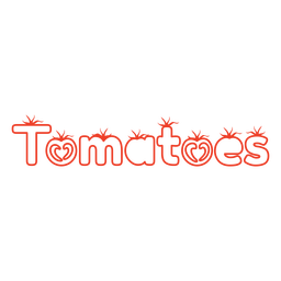 Tomatoes Shape Lettering Label Stroke PNG & SVG Design For T-Shirts