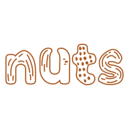 Nuts Shape Lettering Label Stroke PNG & SVG Design For T-Shirts