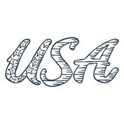 USA Flag Lettering Hand Drawn Badge PNG & SVG Design For T-Shirts
