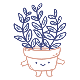 Cute Happy Plant In A Pot Transparent PNG & SVG Vector