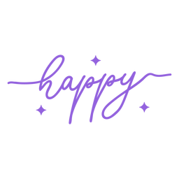 Happy Lettering Label PNG & SVG Design For T-Shirts