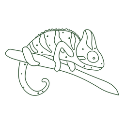 Chameleon On A Branch Profile Continuous Line PNG & SVG Design For T-Shirts