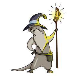 Wizard Ferret Color Stroke PNG & SVG Design For T-Shirts