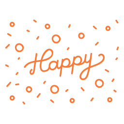 Happy Quote Stroke Element Transparent PNG & SVG Vector