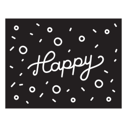 Happy Lettering Cut Out PNG & SVG Design For T-Shirts