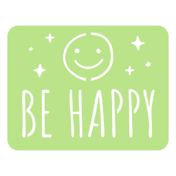 Be Happy Cut Out Badge Quote PNG & SVG Design For T-Shirts