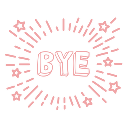 Bye Doodle Lettering Quote Element PNG & SVG Design For T-Shirts