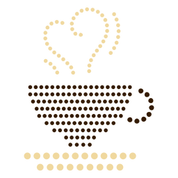 Coffee Cup Dots Flat PNG & SVG Design For T-Shirts