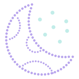 Moon Dots Flat PNG & SVG Design For T-Shirts