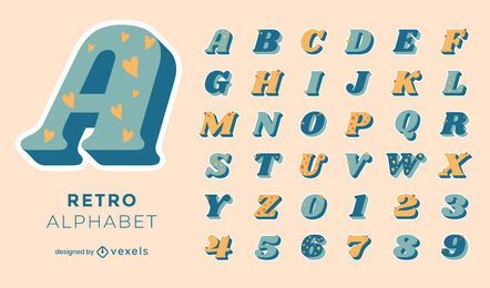 Retro Vector Alphabet Set Vector Download