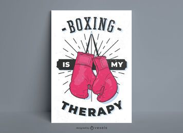 Boxing Is My Therapy Poster Vector Download