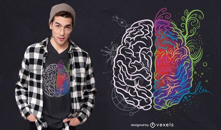 Artistic And Logical Brain T-shirt Design Vector Download