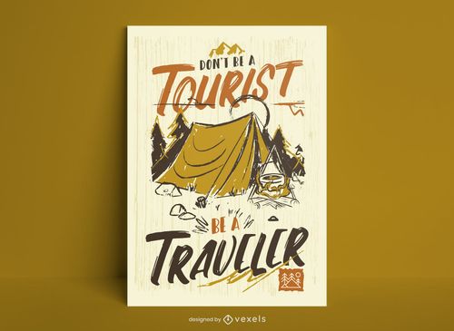 Schriftzug Camping Poster Design Vektor Download