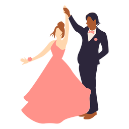 Couple Dancing Prom Flat PNG & SVG Design For T-Shirts