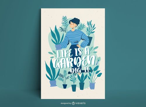Gartenarbeit Illustration Poster Design Vektor Download