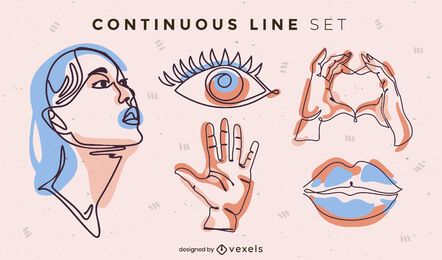 Abstract Body Elements Set Vector Download