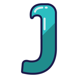 Curly J Glossy Alphabet PNG & SVG Design For T-Shirts