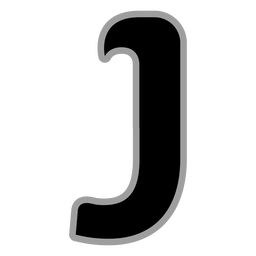 Curly J Flat Alphabet PNG & SVG Design For T-Shirts