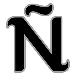 Curly N Tilde Flat Alphabet PNG & SVG Design For T-Shirts