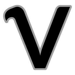 Curly V Flat Alphabet Transparent PNG & SVG Vector