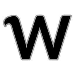 Curly W Flat Alphabet PNG & SVG Design For T-Shirts