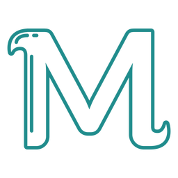 Curly M Stroke Alphabet PNG & SVG Design For T-Shirts