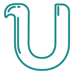 Curly U Stroke Alphabet PNG & SVG Design For T-Shirts