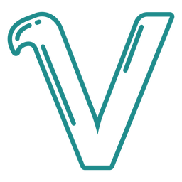 Curly V Stroke Alphabet PNG & SVG Design For T-Shirts