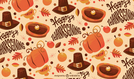 Happy Thanksgiving Holiday Pattern Design Vector Download