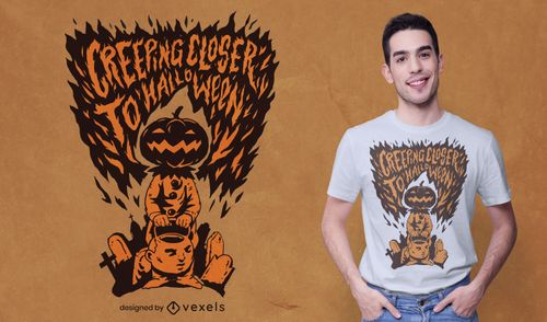 Halloween K rbis Monster T Shirt Design Vektor Download